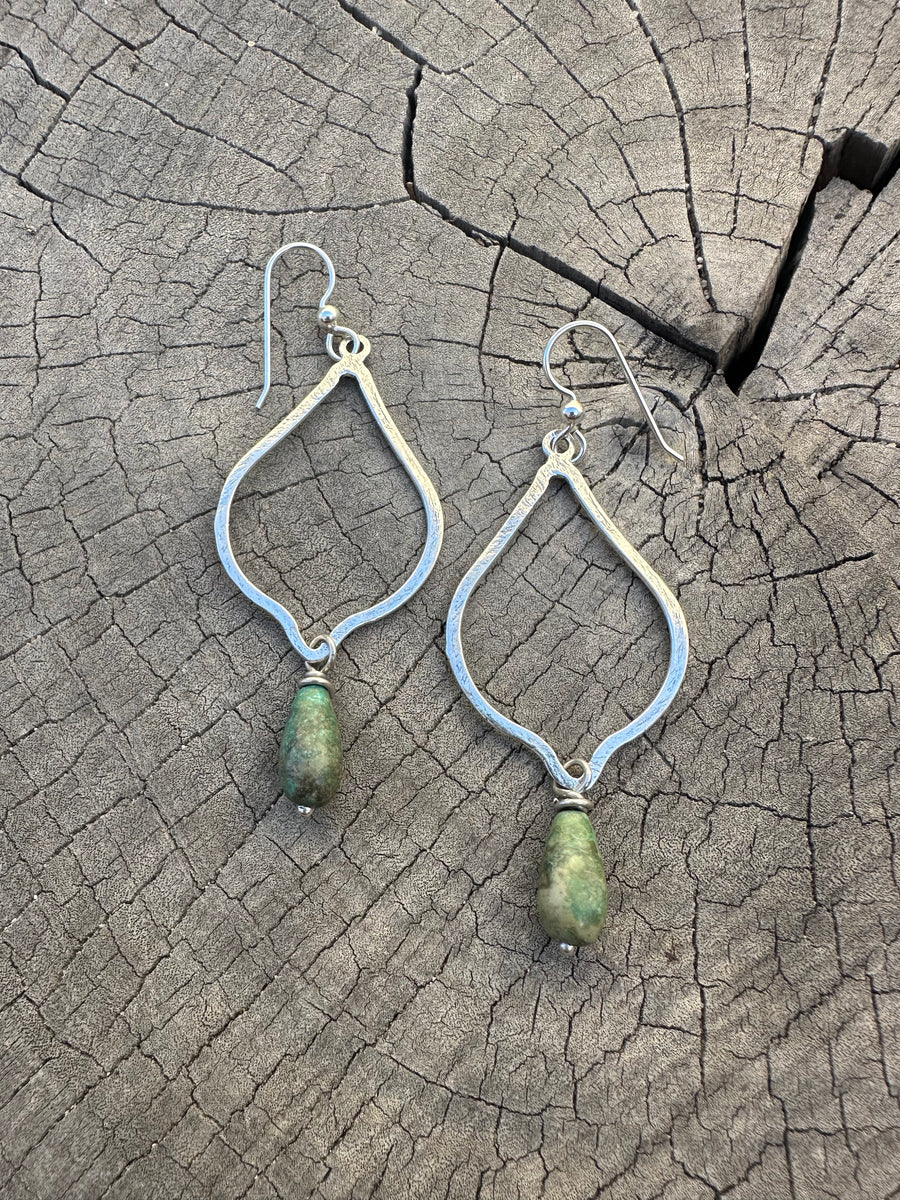 Turquoise drop hoops – ChulaMaiz